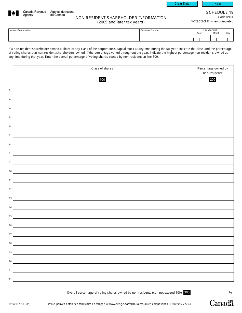 Form T2 Schedule 19 - Fill Out, Sign Online and Download Fillable PDF ...