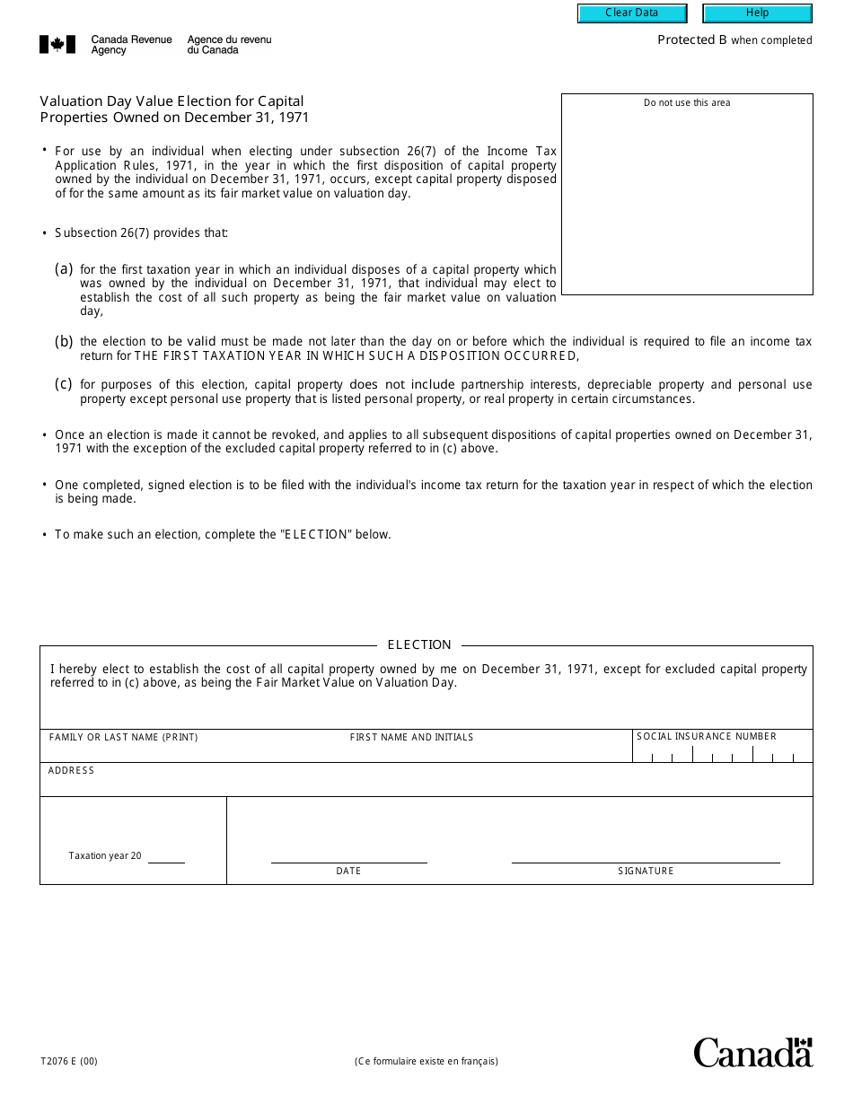Form T2076 - Fill Out, Sign Online and Download Fillable PDF, Canada ...