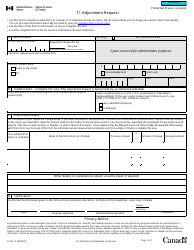 Form T1-ADJ - Fill Out, Sign Online and Download Fillable PDF, Canada ...