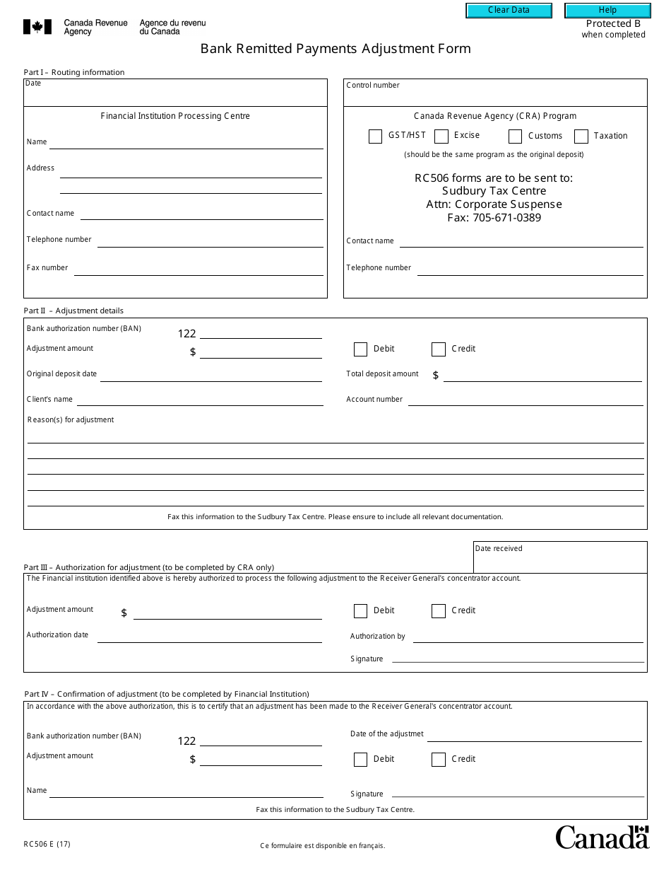 Form RC506 - Fill Out, Sign Online and Download Fillable PDF, Canada ...