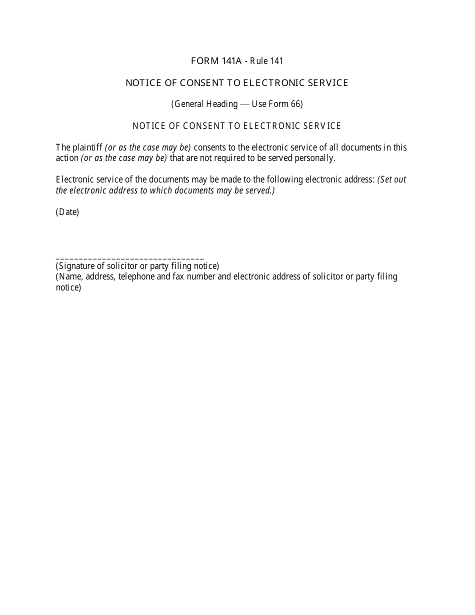 Form 141A - Fill Out, Sign Online and Download Printable PDF, Canada ...