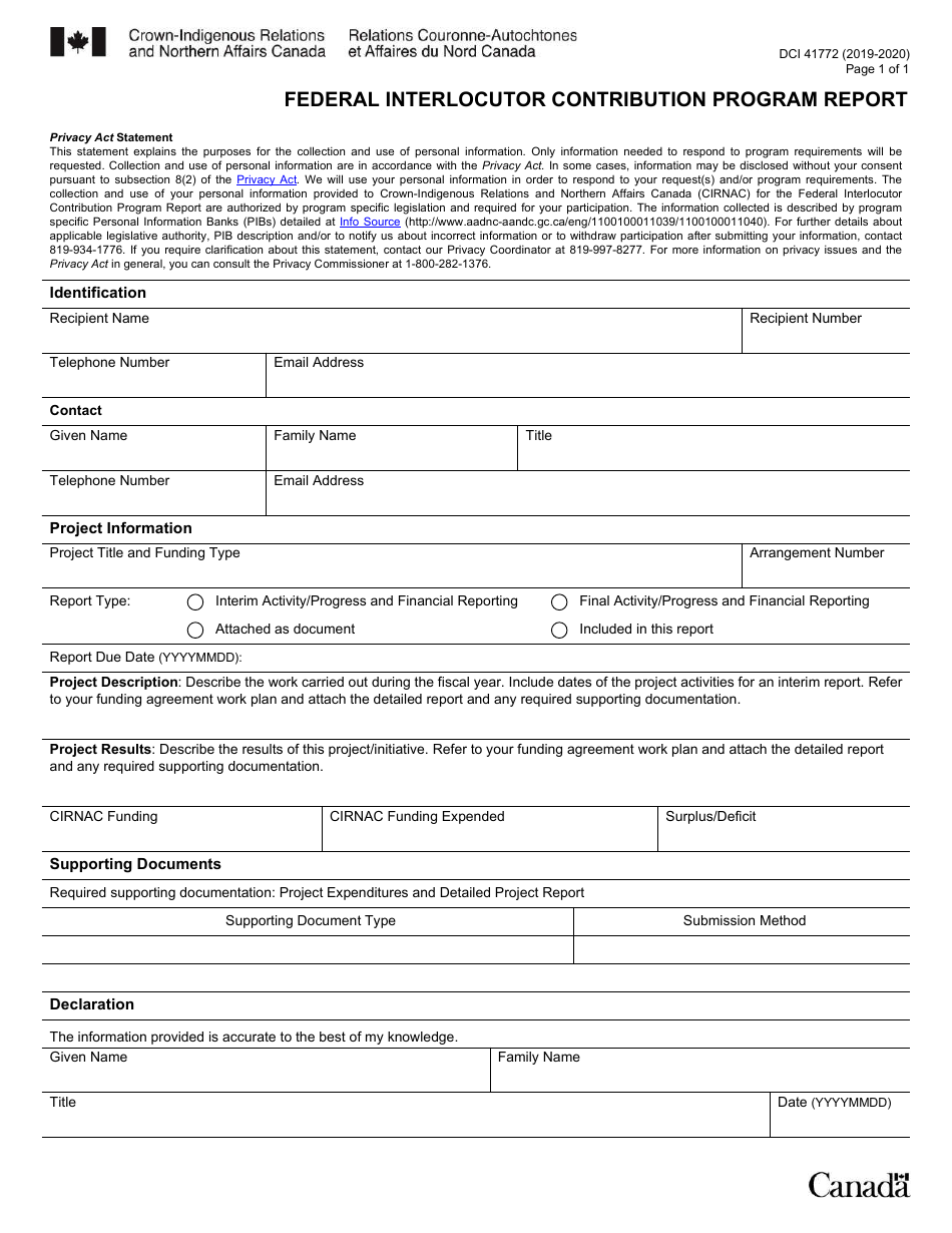 Form DCI41772 - 2020 - Fill Out, Sign Online and Download Fillable PDF ...
