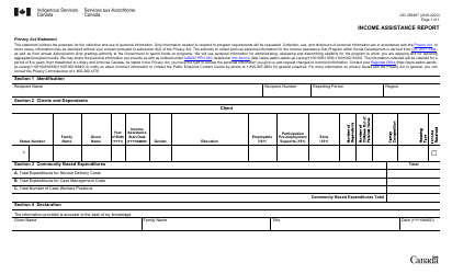 Form DCI455897 Download Fillable PDF or Fill Online Income Assistance ...