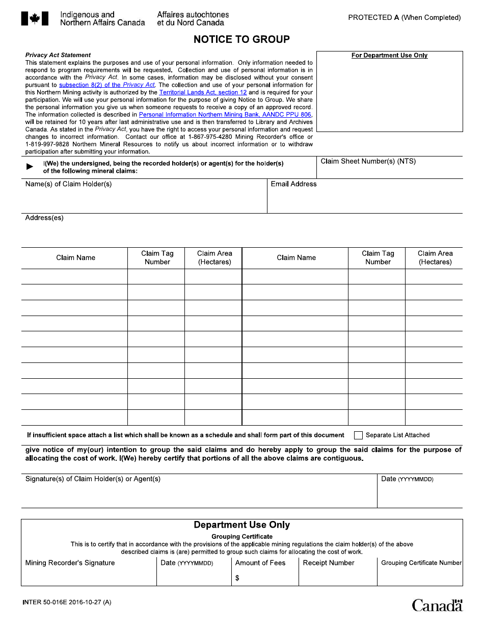 Form INTER50-016E - Fill Out, Sign Online and Download Fillable PDF ...
