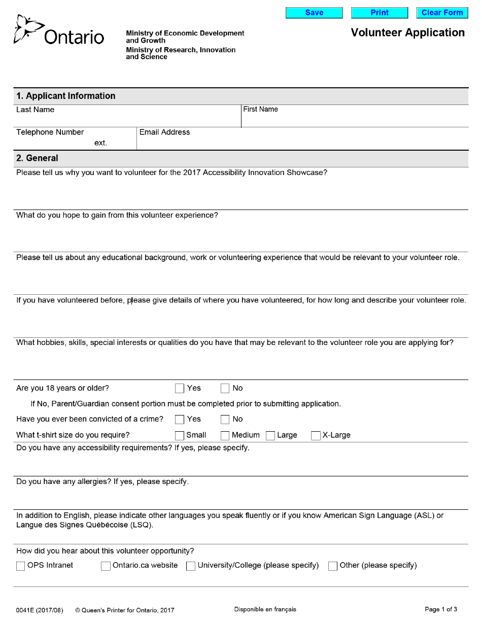 Form 0041E - Fill Out, Sign Online and Download Fillable PDF, Ontario ...
