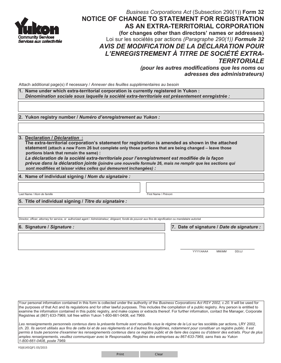 Form 32 (YG6145) - Fill Out, Sign Online and Download Fillable PDF ...