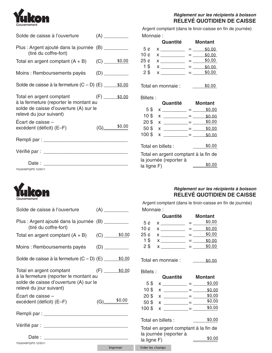Forme YG4245 - Fill Out, Sign Online and Download Fillable PDF, Yukon ...