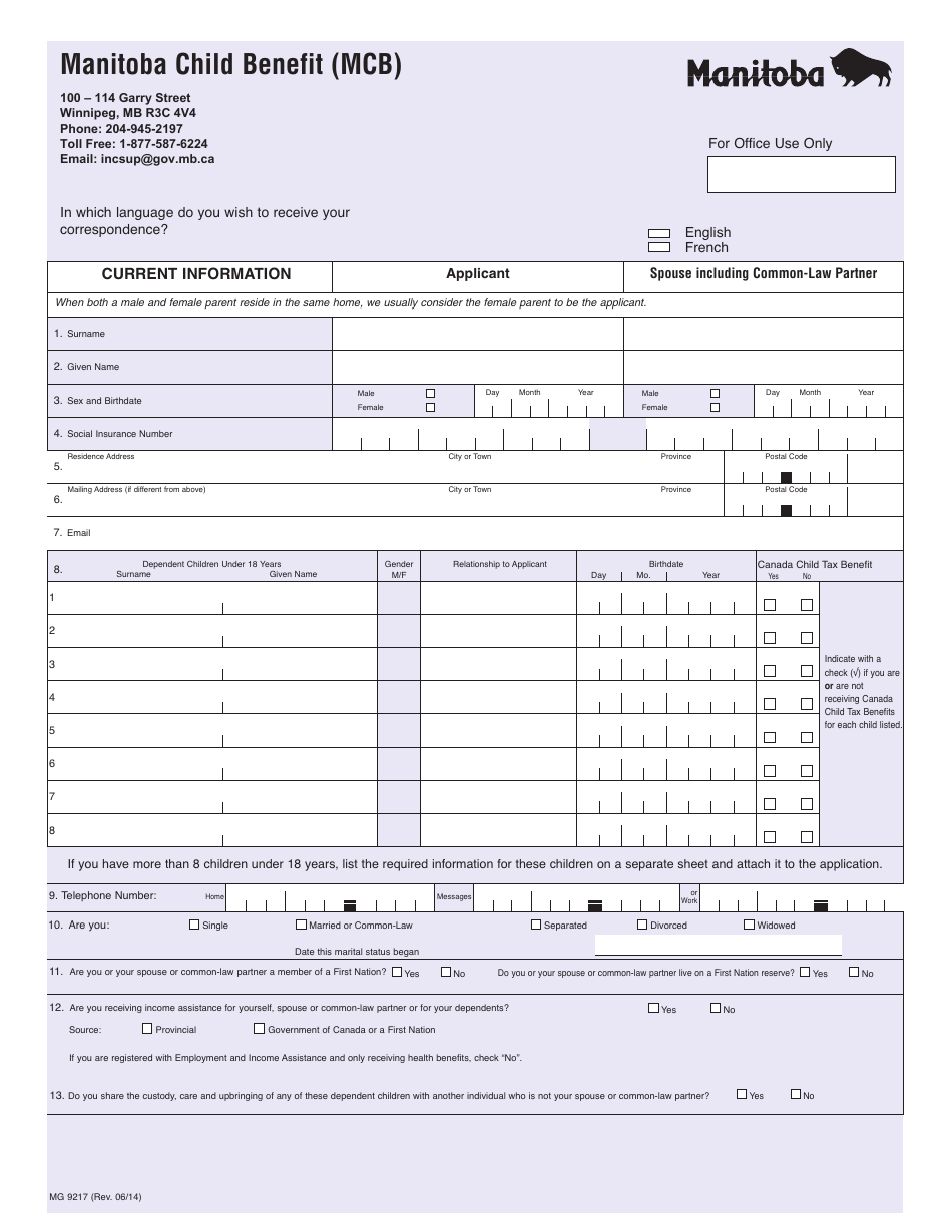 Form MG9217 - Fill Out, Sign Online and Download Printable PDF ...