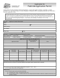 Prince Edward Island Canada Application for Pesticide Application ...