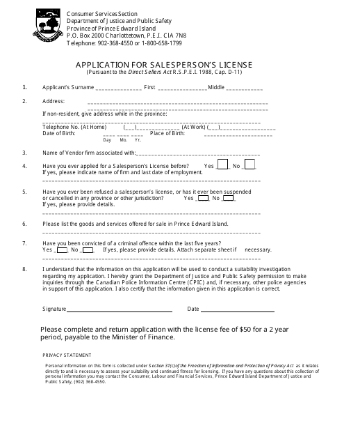 Salesperson License Templates PDF. download Fill and print for free ...