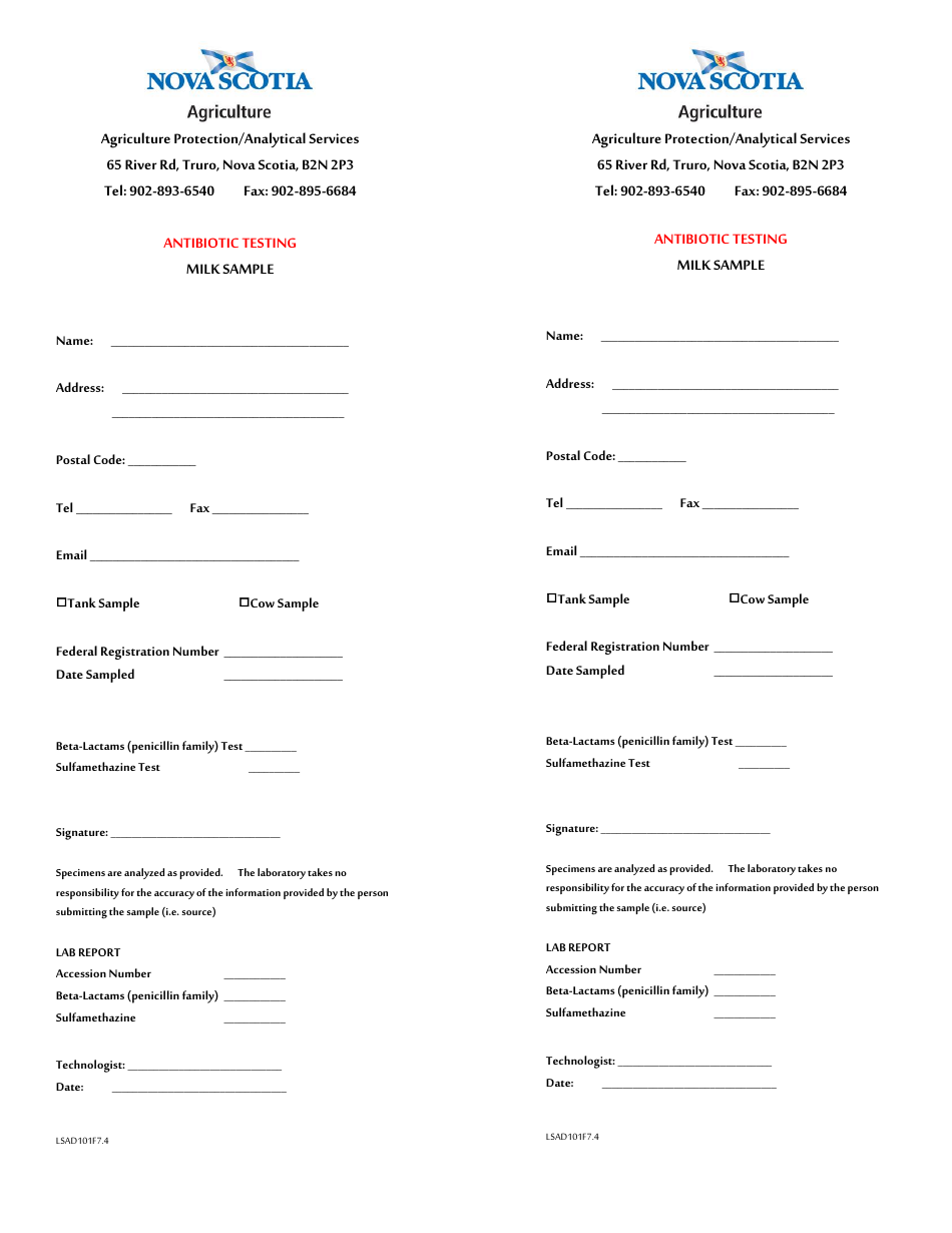 Form LSAD101F7.4 - Fill Out, Sign Online and Download Printable PDF ...