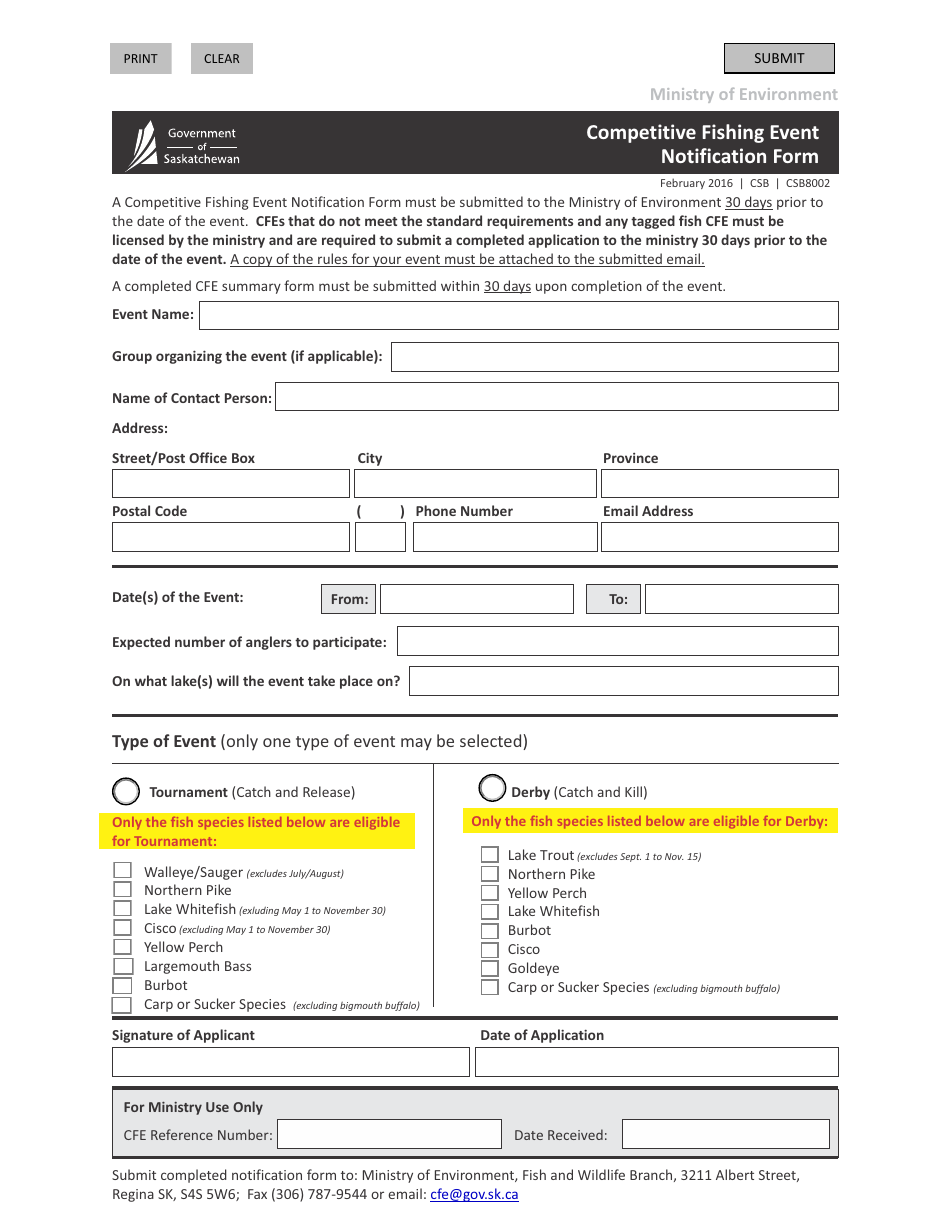 Form CSB8002 - Fill Out, Sign Online and Download Fillable PDF ...