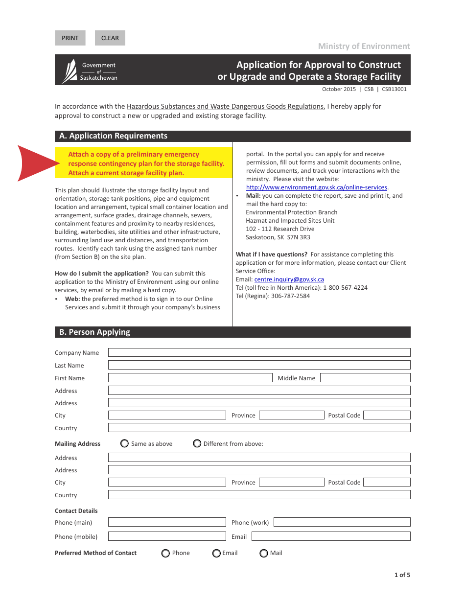 Form CSB13001 - Fill Out, Sign Online and Download Fillable PDF ...