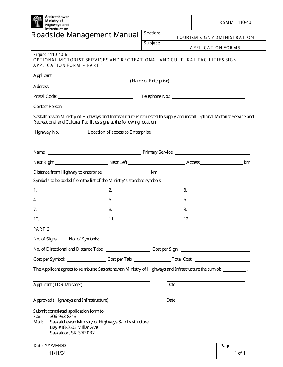 Form RSMM1110-40 - Fill Out, Sign Online and Download Printable PDF ...