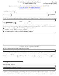 Form 6A Download Fillable PDF or Fill Online Tenant's Notice to Vacate ...