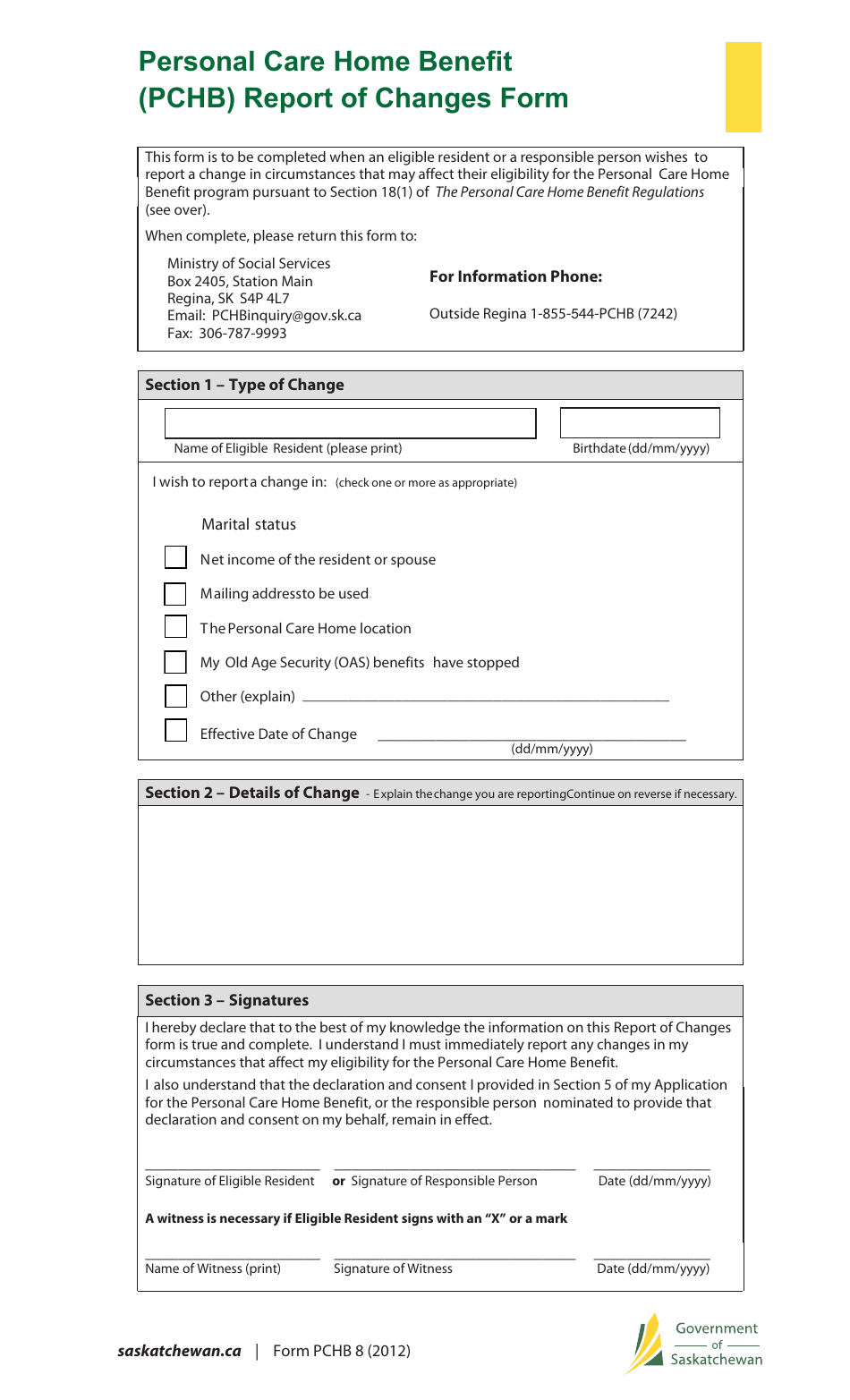 Form PCHB8 - Fill Out, Sign Online and Download Fillable PDF ...