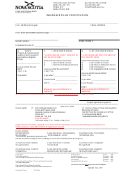 Nova Scotia Canada Insurance Exam Registration Form Download Printable ...