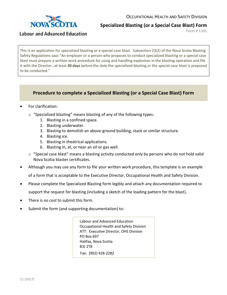 Form 1101 - Fill Out, Sign Online and Download Printable PDF, Nova ...