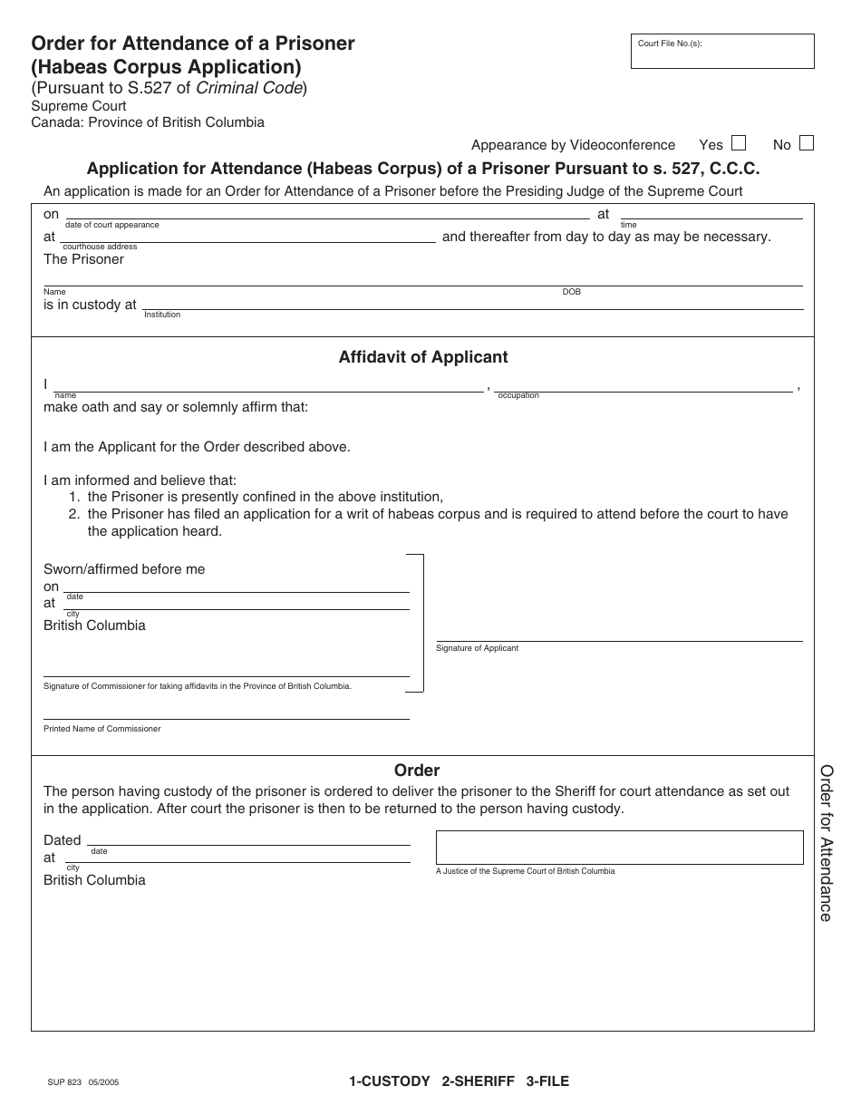 Form SUP823 - Fill Out, Sign Online and Download Fillable PDF, British ...