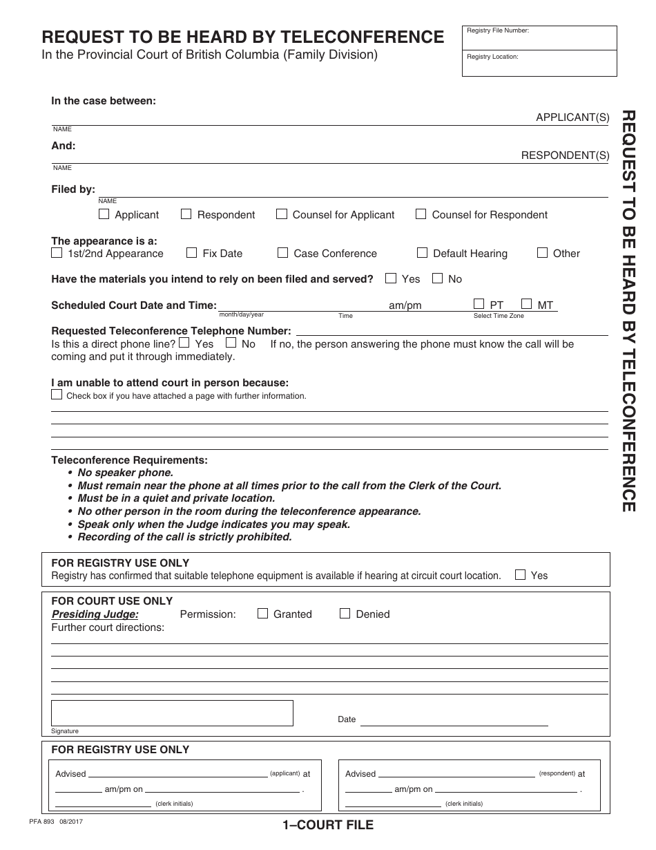 Form PFA893 - Fill Out, Sign Online and Download Fillable PDF, British ...