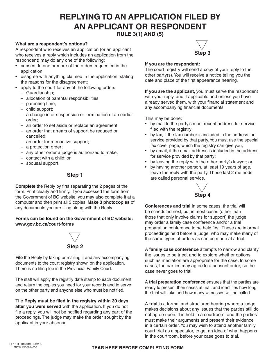 PCFR Form 3 (PFA111) - Fill Out, Sign Online and Download Fillable PDF ...