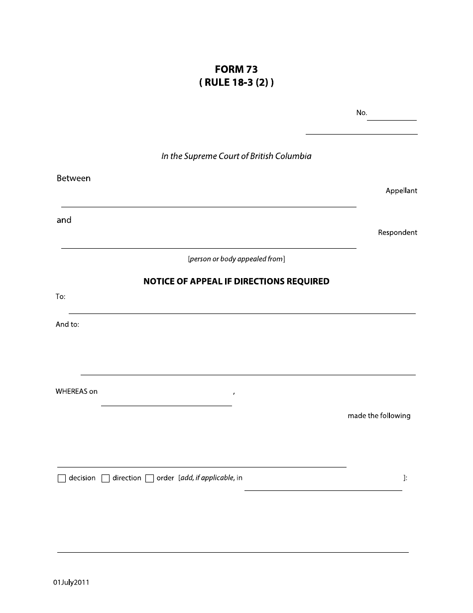Form 73 - Fill Out, Sign Online and Download Fillable PDF, British ...
