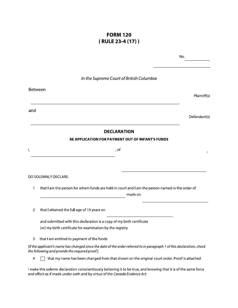 Form 120 - Fill Out, Sign Online and Download Fillable PDF, British ...
