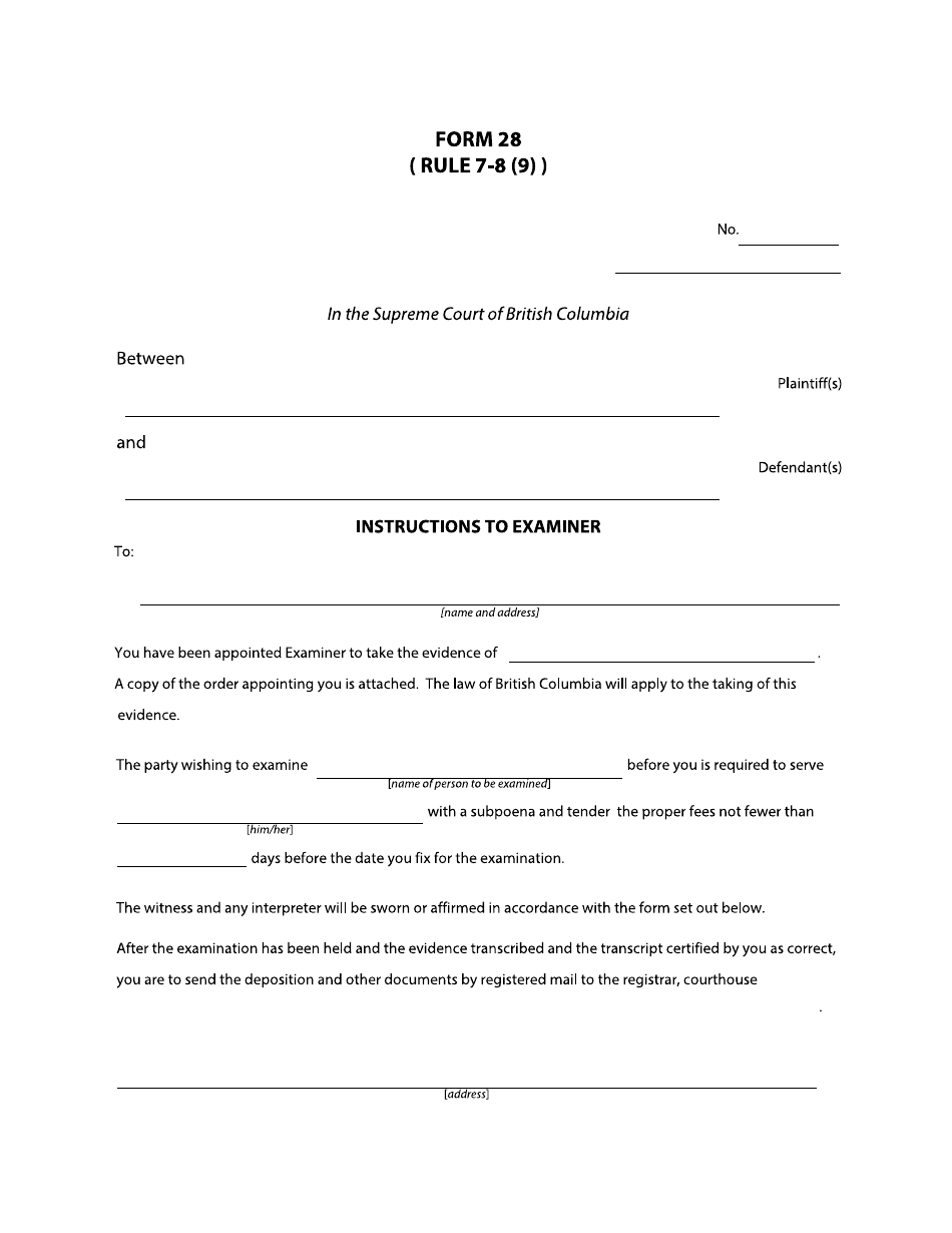 Form 28 - Fill Out, Sign Online and Download Fillable PDF, British ...