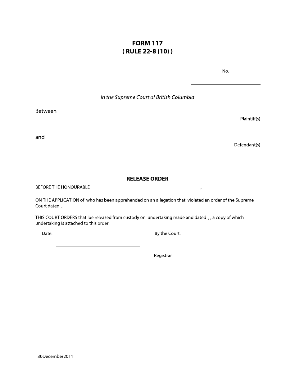 Form 117 - Fill Out, Sign Online and Download Fillable PDF, British ...
