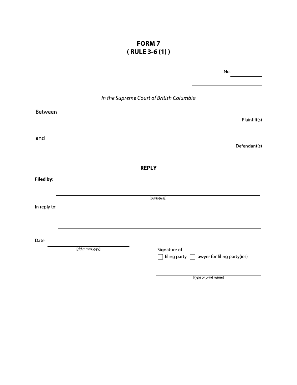 Form 7 - Fill Out, Sign Online and Download Fillable PDF, British ...