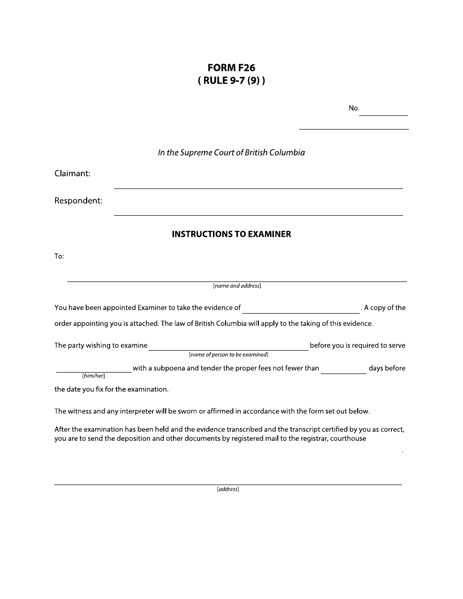 Form F26 - Fill Out, Sign Online and Download Fillable PDF, British ...