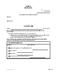 Form F5 Download Fillable PDF or Fill Online Counterclaim British Columbia Canada | Templateroller