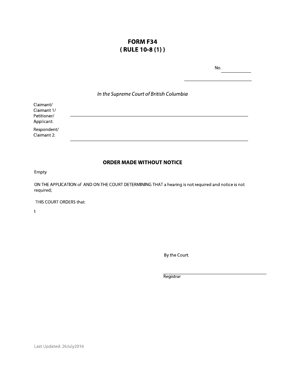 Form F34 - Fill Out, Sign Online and Download Fillable PDF, British ...
