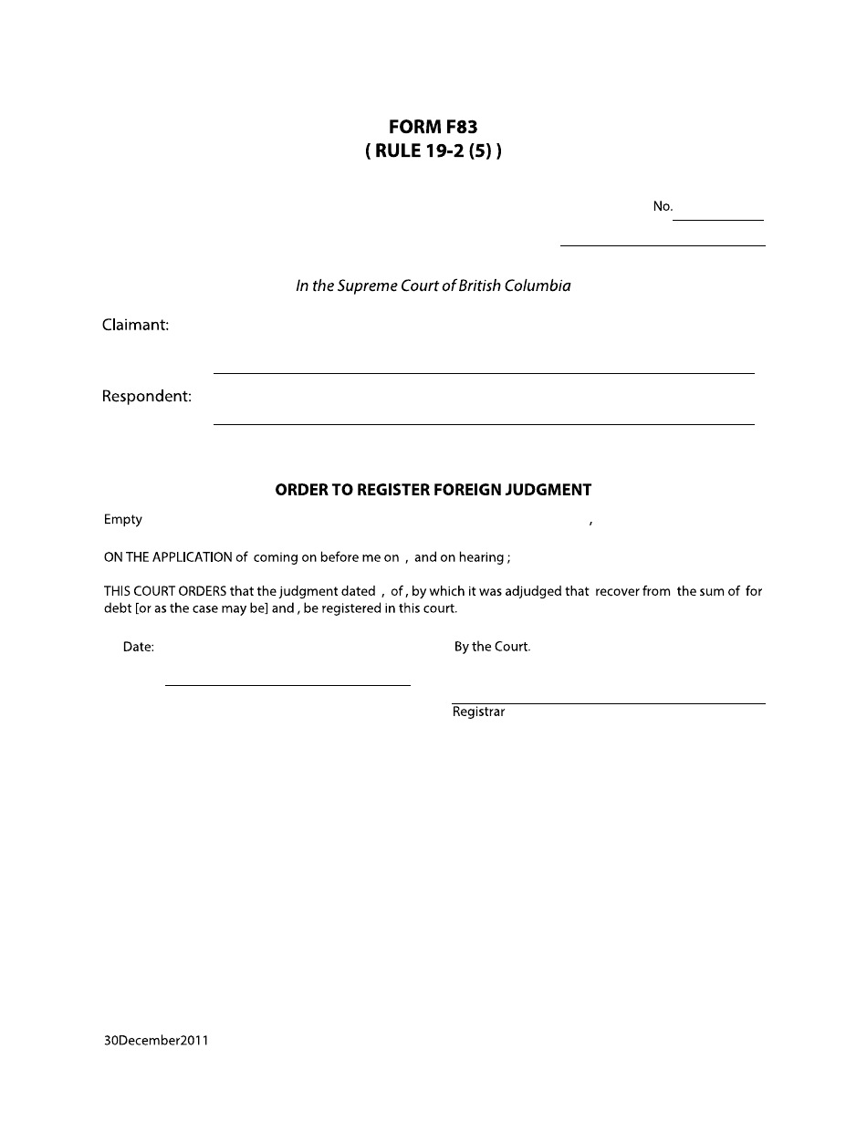 Form F83 - Fill Out, Sign Online and Download Fillable PDF, British ...