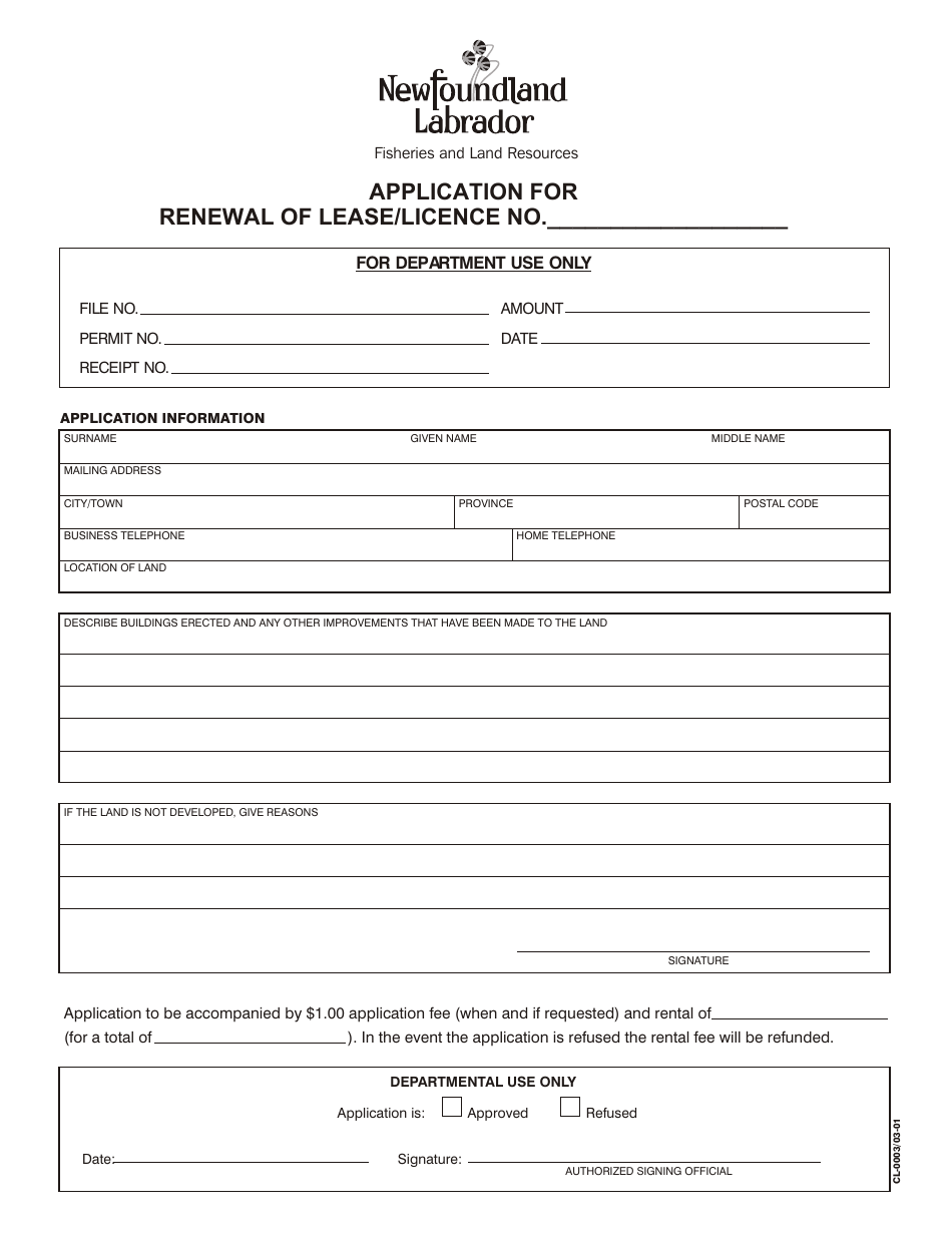 Form CL-0003 - Fill Out, Sign Online and Download Printable PDF ...
