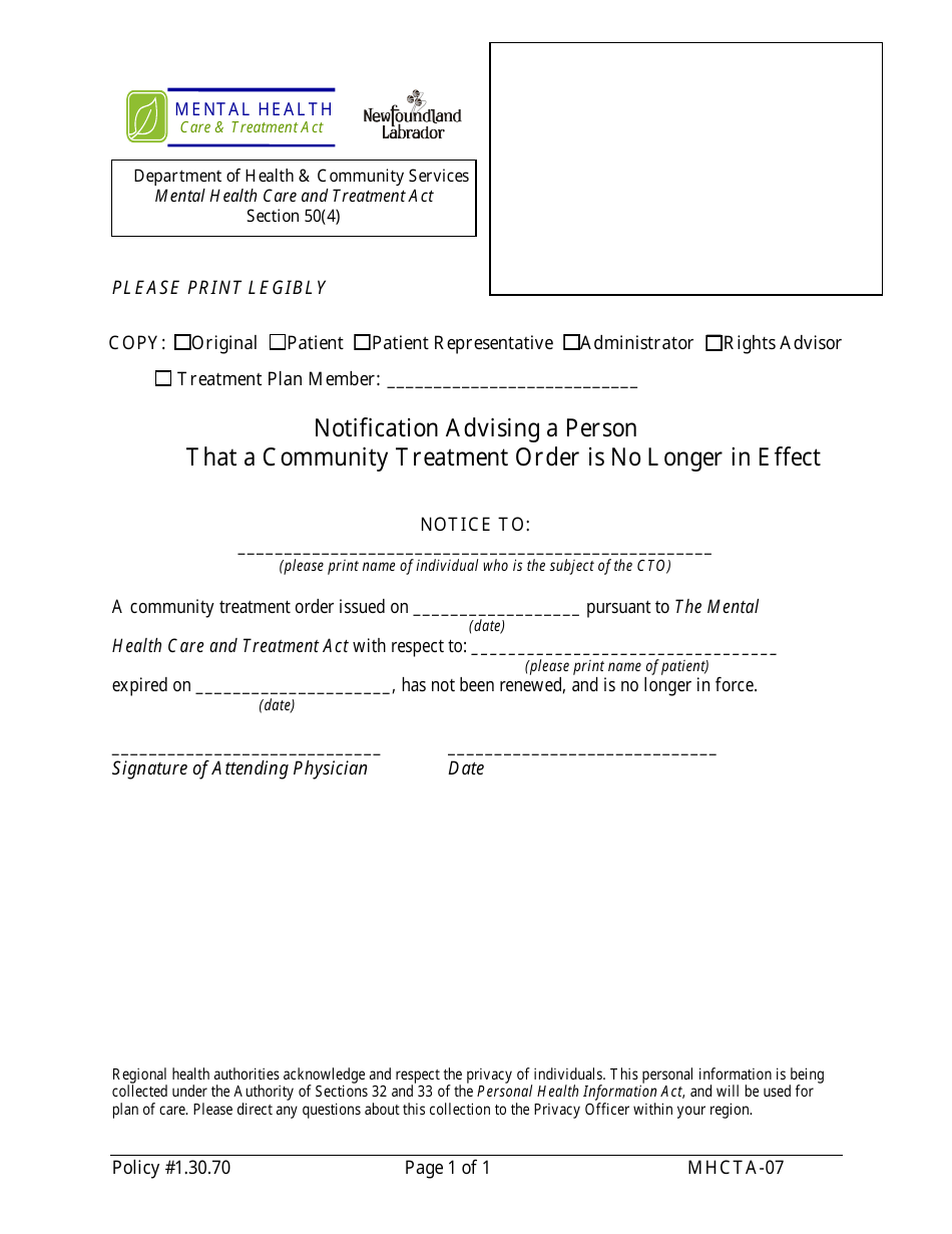 Form MHCTA-07 - Fill Out, Sign Online and Download Fillable PDF ...
