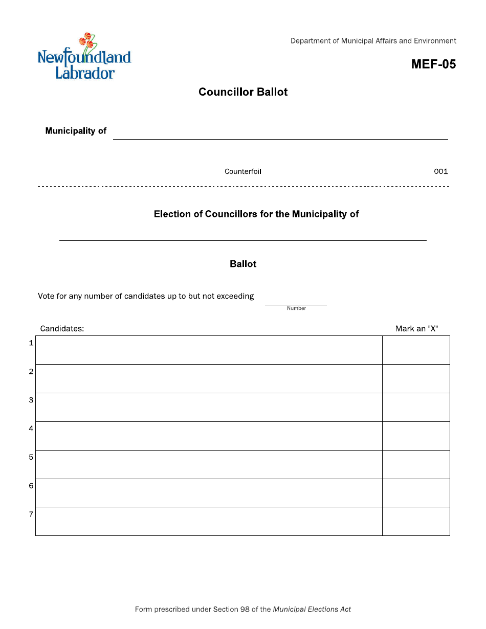 Form MEF-05 - Fill Out, Sign Online and Download Fillable PDF ...