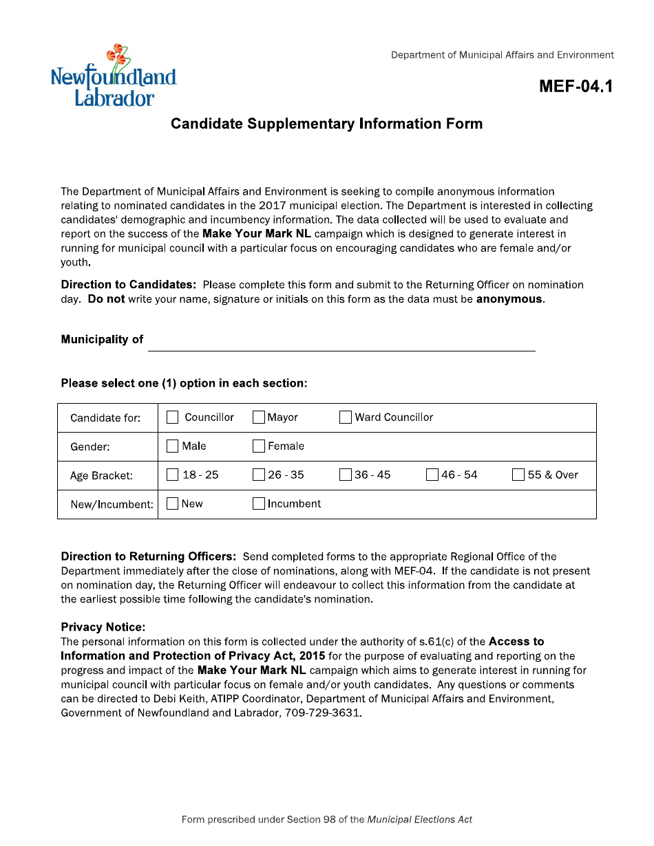 Form MEF-04.1 - Fill Out, Sign Online and Download Fillable PDF ...
