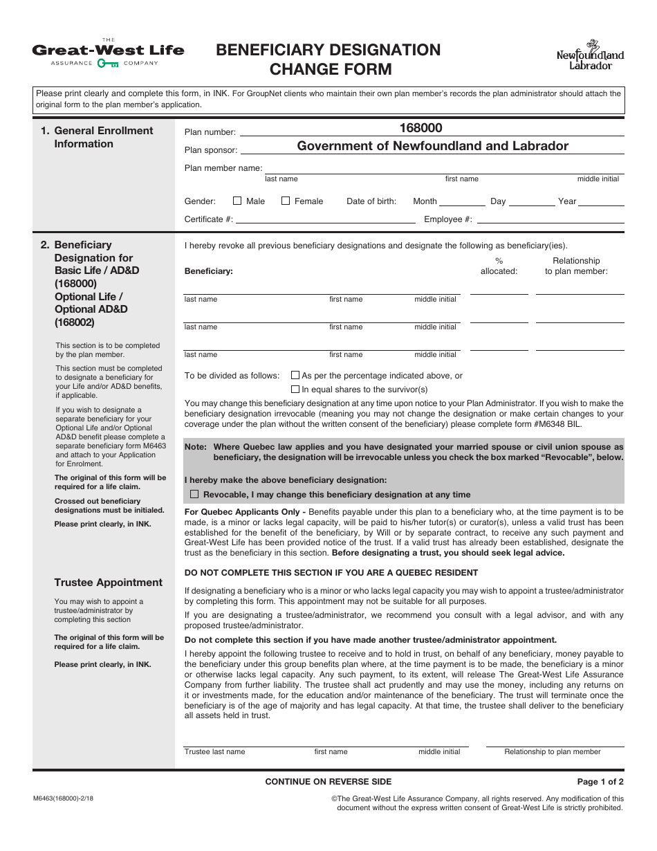 Form M6463 - Fill Out, Sign Online and Download Fillable PDF ...