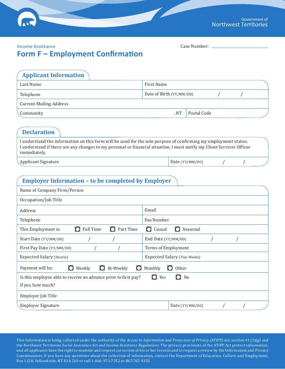 Form F - Fill Out, Sign Online and Download Fillable PDF, Northwest ...