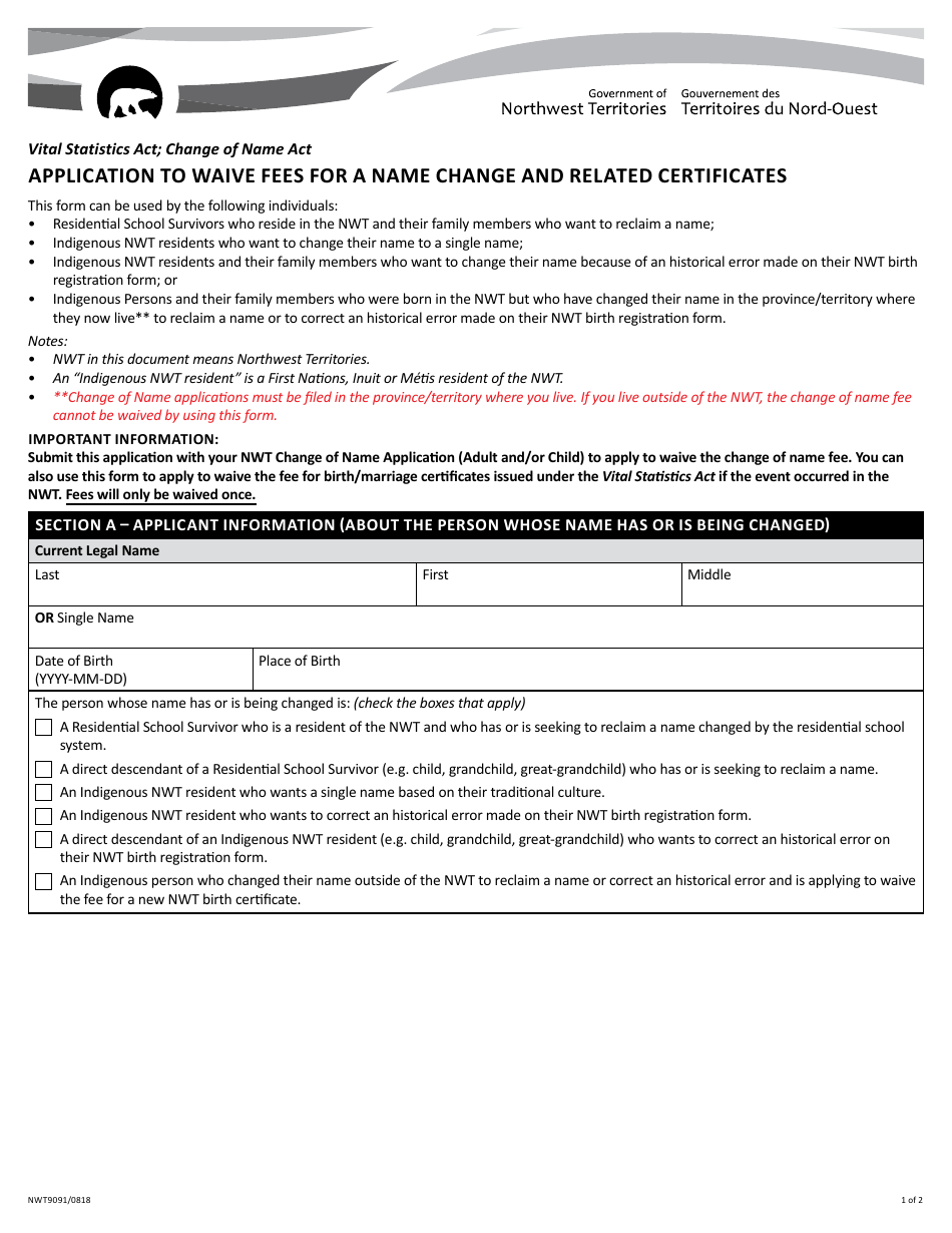 Form NWT9091 - Fill Out, Sign Online and Download Fillable PDF ...