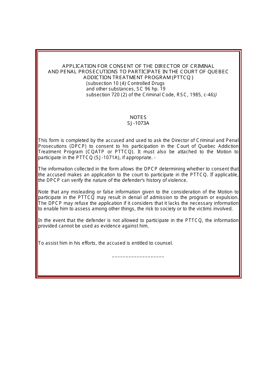 Form SJ-1073A - Fill Out, Sign Online and Download Printable PDF ...