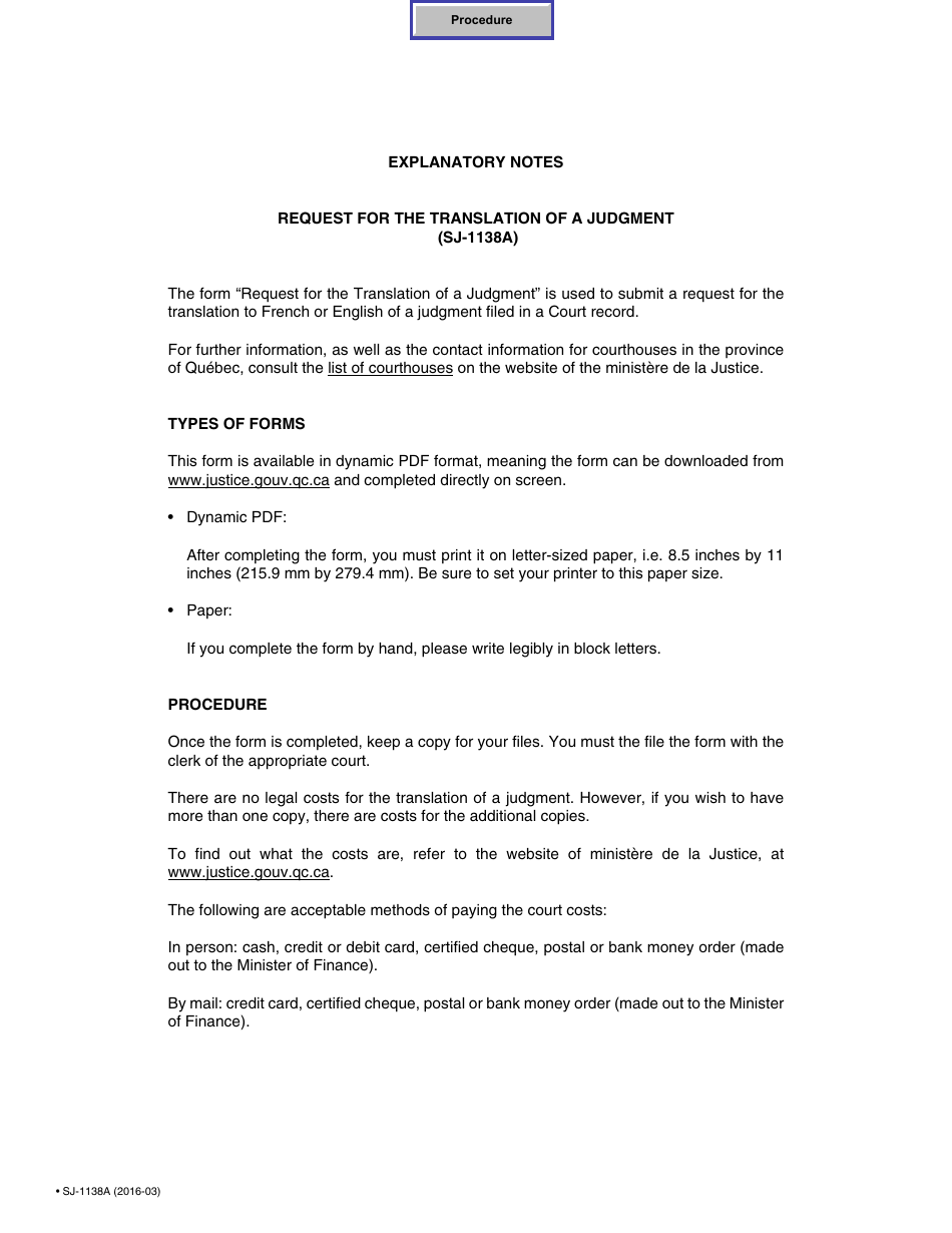 Form SJ-1138A - Fill Out, Sign Online and Download Printable PDF ...