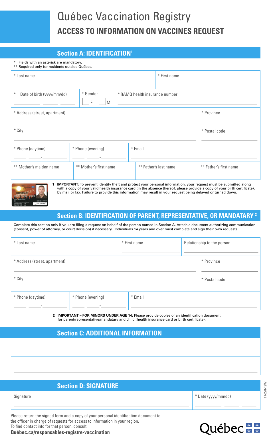 Form 17-278-12W - Fill Out, Sign Online and Download Printable PDF ...