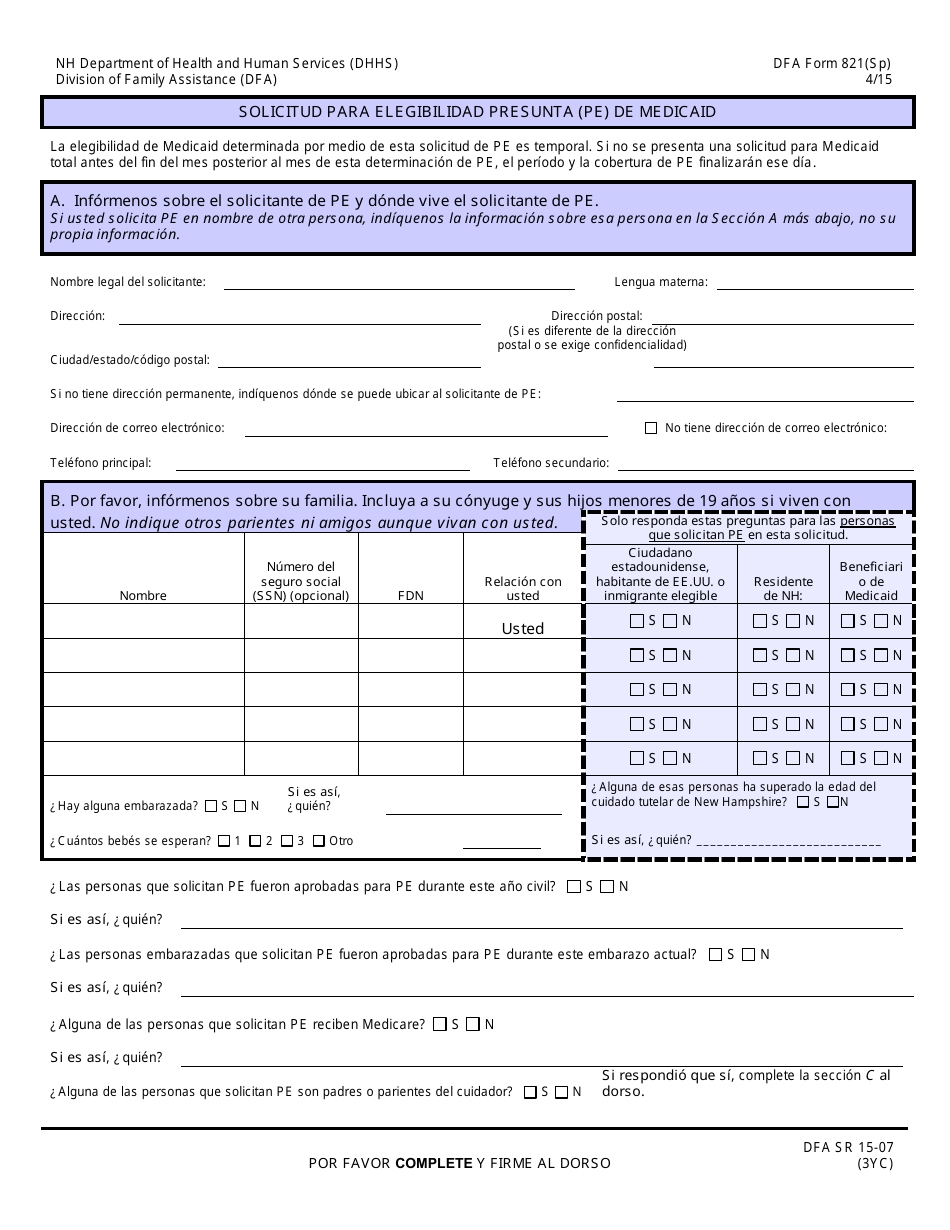 Formulario 821 - Fill Out, Sign Online and Download Printable PDF, New ...