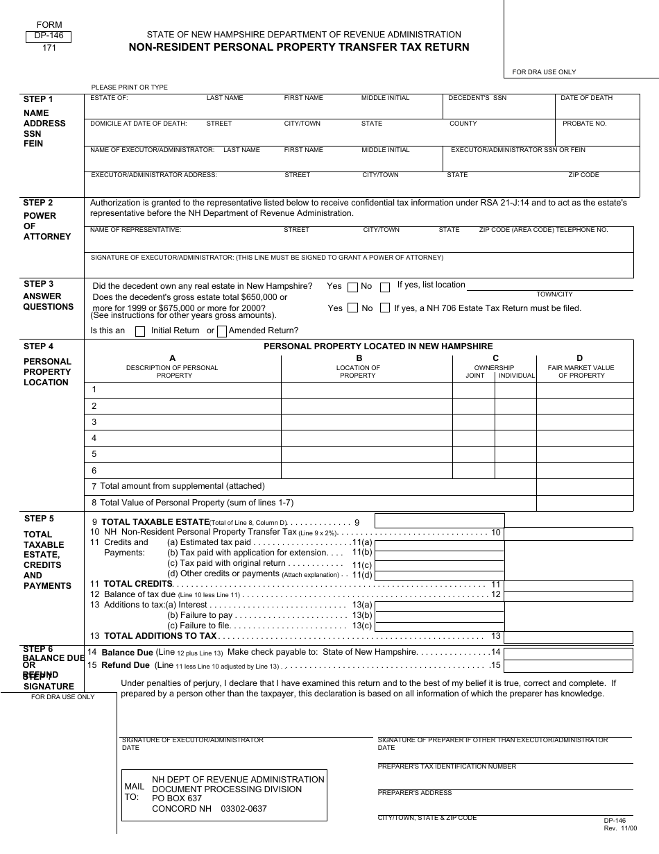Form DP-146 - Fill Out, Sign Online and Download Printable PDF, New ...