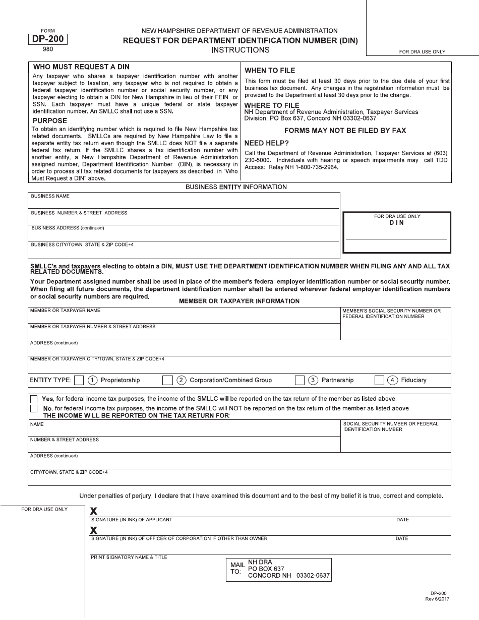 Form DP-200 Download Fillable PDF or Fill Online Request for Department ...