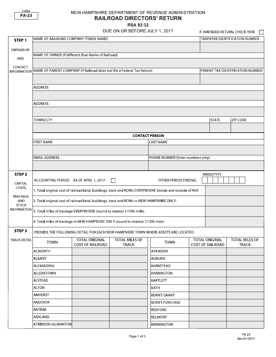 Form PA-23 - Fill Out, Sign Online and Download Fillable PDF, New ...