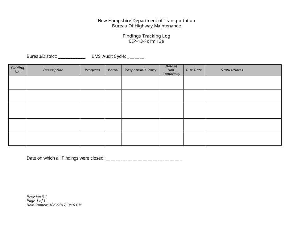 EIP- Form 13A - Fill Out, Sign Online and Download Printable PDF, New ...