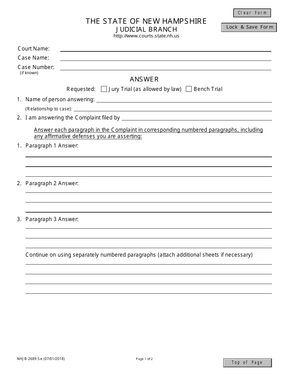 Form NHJB-2689-SE - Fill Out, Sign Online and Download Fillable PDF ...